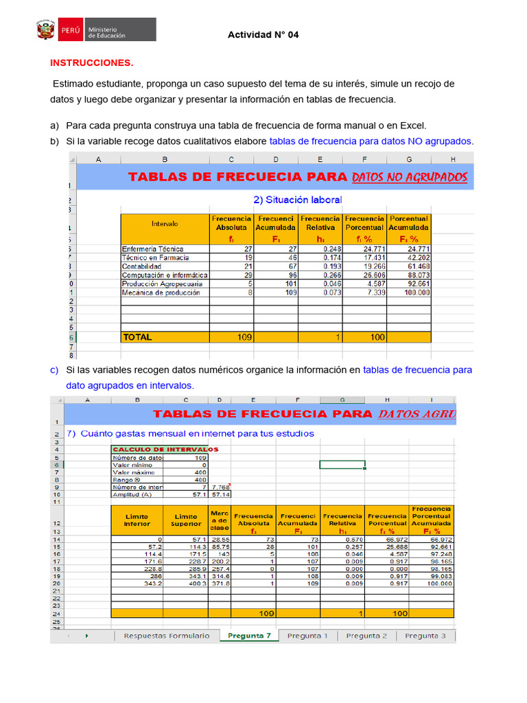 Tarea de Tablas de Frecuencia | PDF | Informática