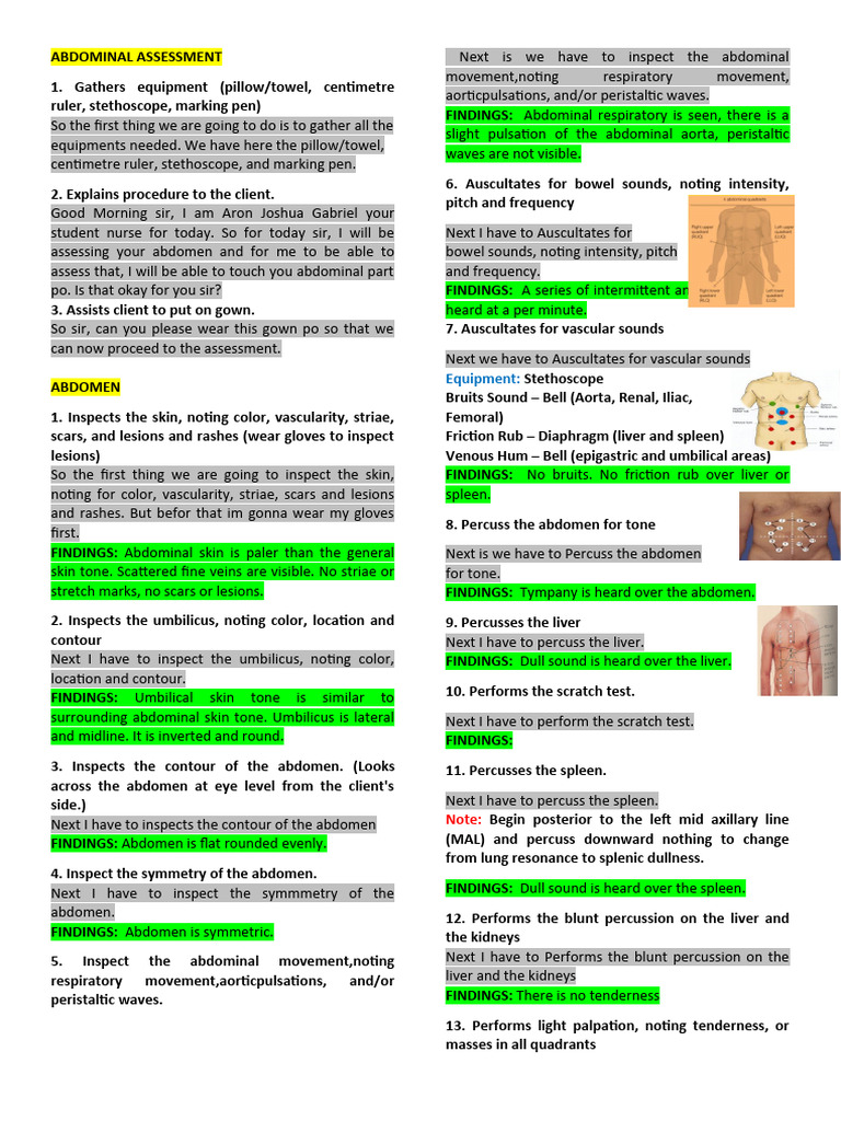 Abdominal Assessment | PDF | Abdomen | Clinical Medicine
