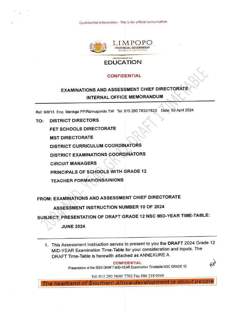 Grade 12 Draft Midyear Exam Timetable03-04-2024-154540 - 240404 ...