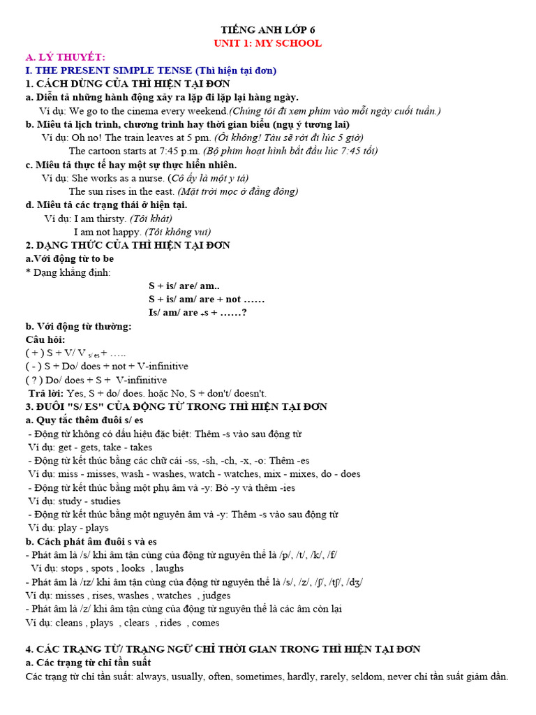 Unit 1 My New School Pdf
