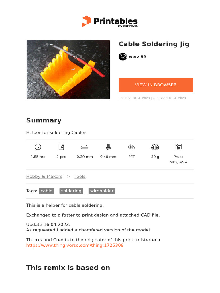 Cable Soldering Jig | PDF | Technology & Engineering