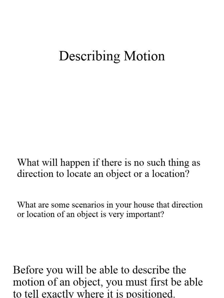 Grade 7- Describing Motion | PDF | Speed | Velocity