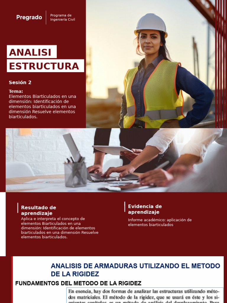 SESION 02-Elementos Biarticulados-Analisis Armaduras - Tagged | PDF | Concreto reforzado | Braguero