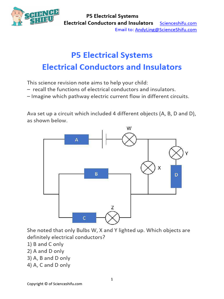 Science Notes - Electrical Conductors and Insulators | Download Free ...