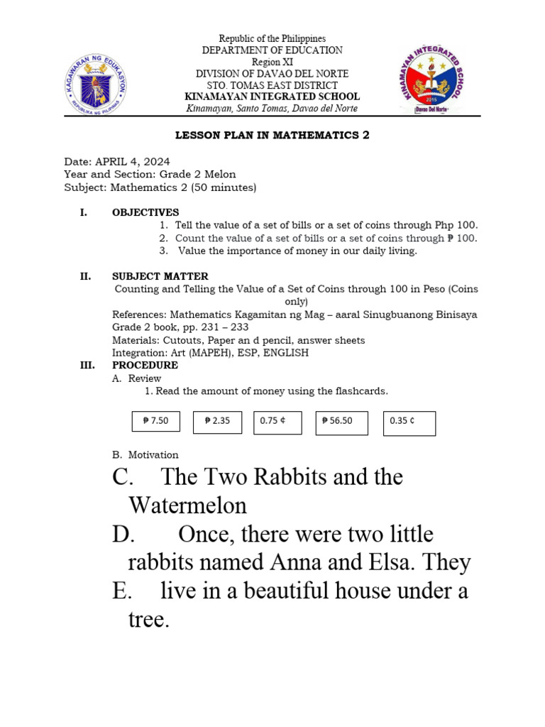 Lesson Plan in Mathematics 2 | PDF | Currency | Foreign Exchange Market