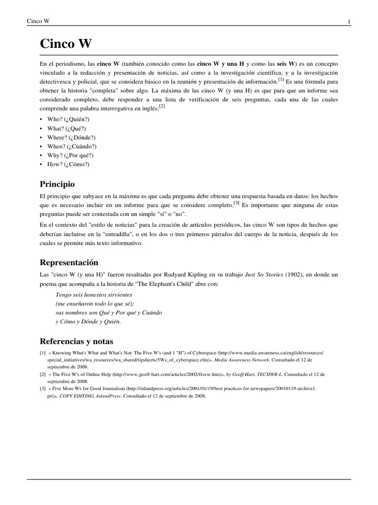 Cinco W | PDF
