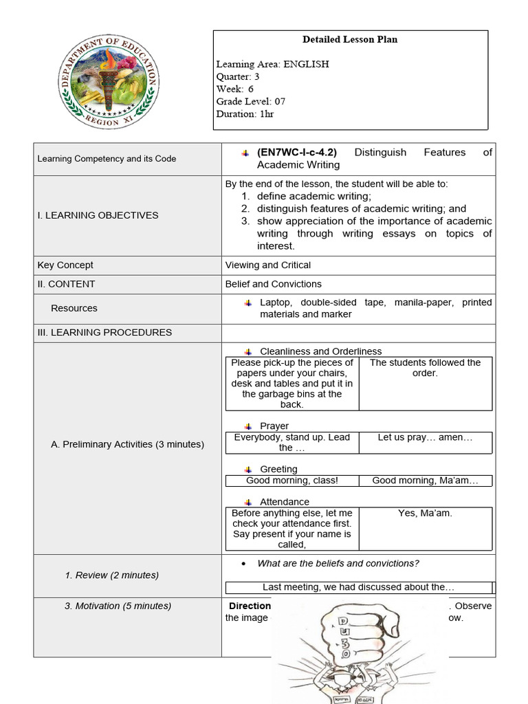 Lesson Plan Q3 Citing Evidences | PDF | Learning | Human Communication