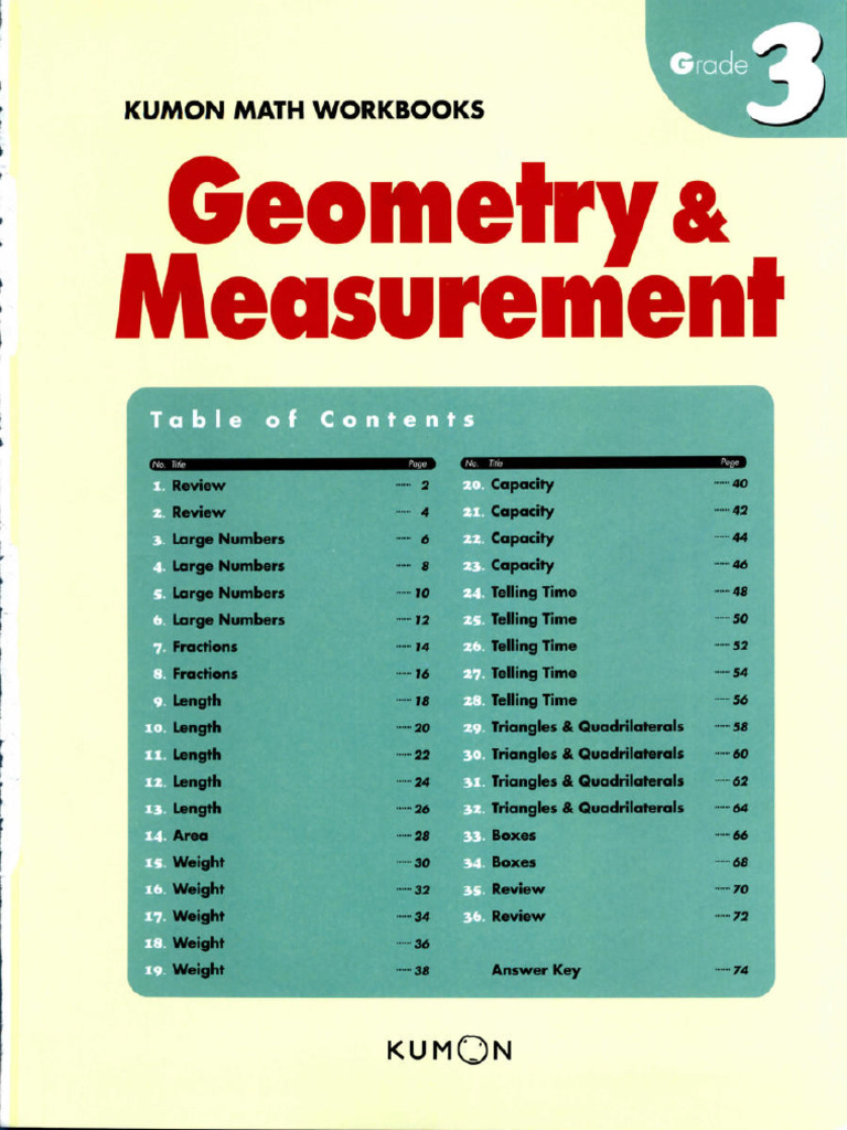 Toaz - Info Kumon Geometryampmeasurement Grade 3 PR | PDF