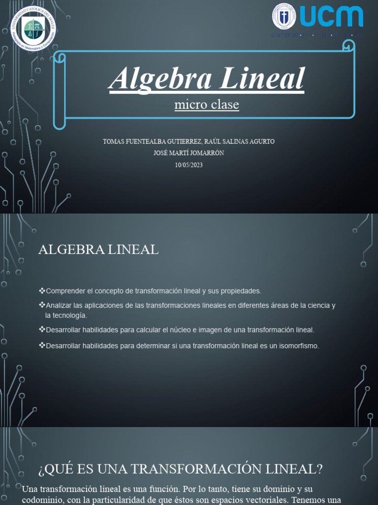 Algebra Lineal | PDF | Mapa lineal | Espacio vectorial