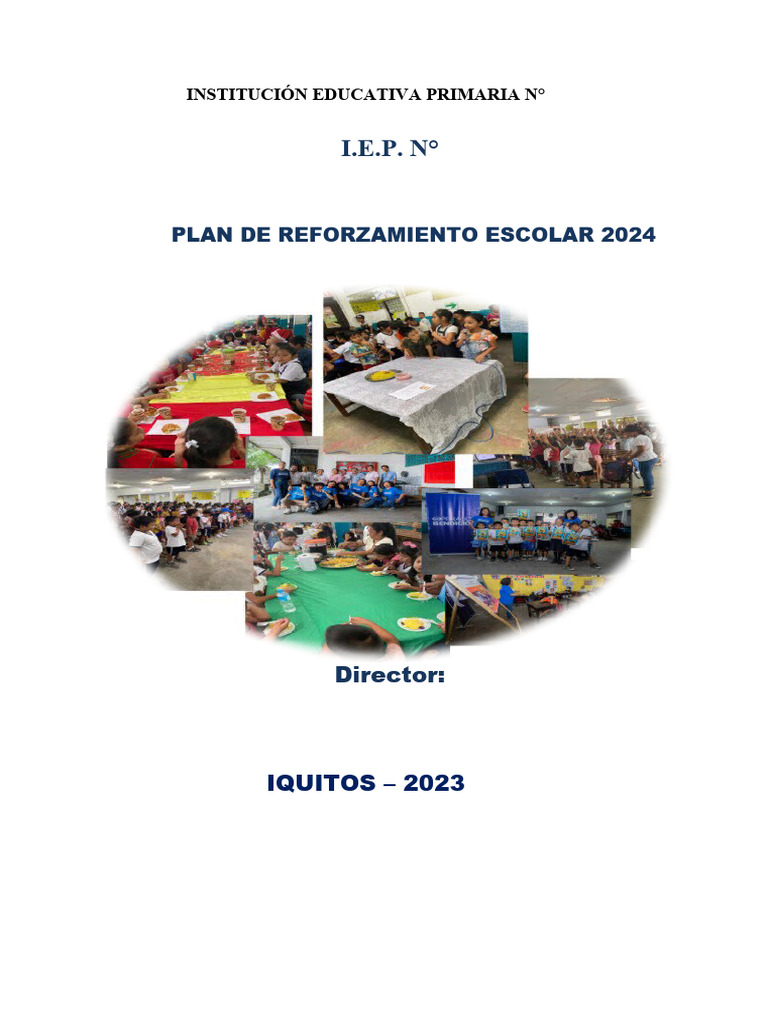 Plan de Refuerzo Escolar 2024 | PDF | Evaluación | Educación de la primera infancia