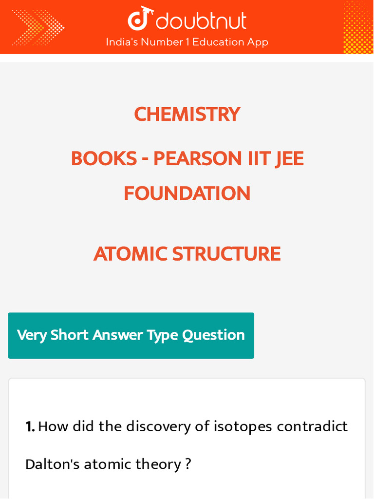 21266 Books Doubtnut Question Bank | PDF | Atoms | Electron