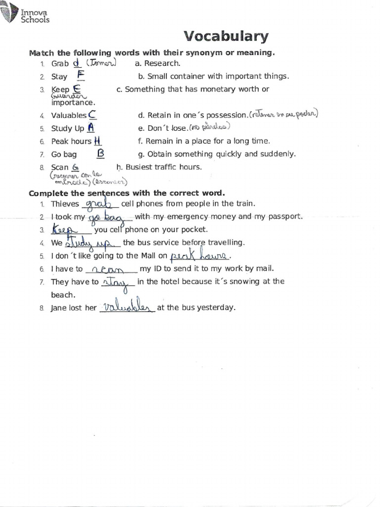 Worksheet - Travel Safety Tips | PDF