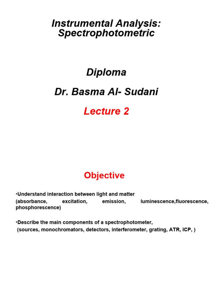 Instrumental Analysis: Spectrophotometric | PDF | Ultraviolet–Visible ...