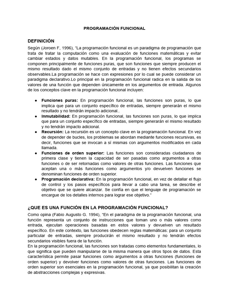 Programacion Funcional Paradigma | PDF | Programacion Funcional | Esquema (lenguaje de programación)