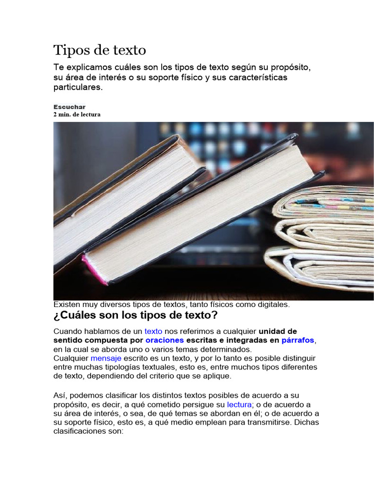 Tipos de Texto | PDF | Narración