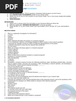 Research Proposal MCQs and Answers | PDF | Methodology | Multiple Choice