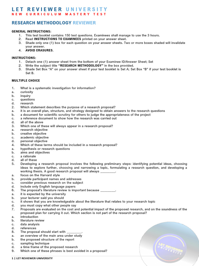 Research Methodology Questionnaires 215L | PDF | Methodology ...