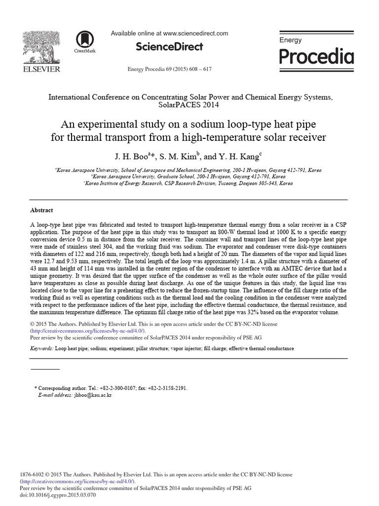 An Experimental Study On A Sodium Loop Type Heat Pipe For Ther - 2015 ...