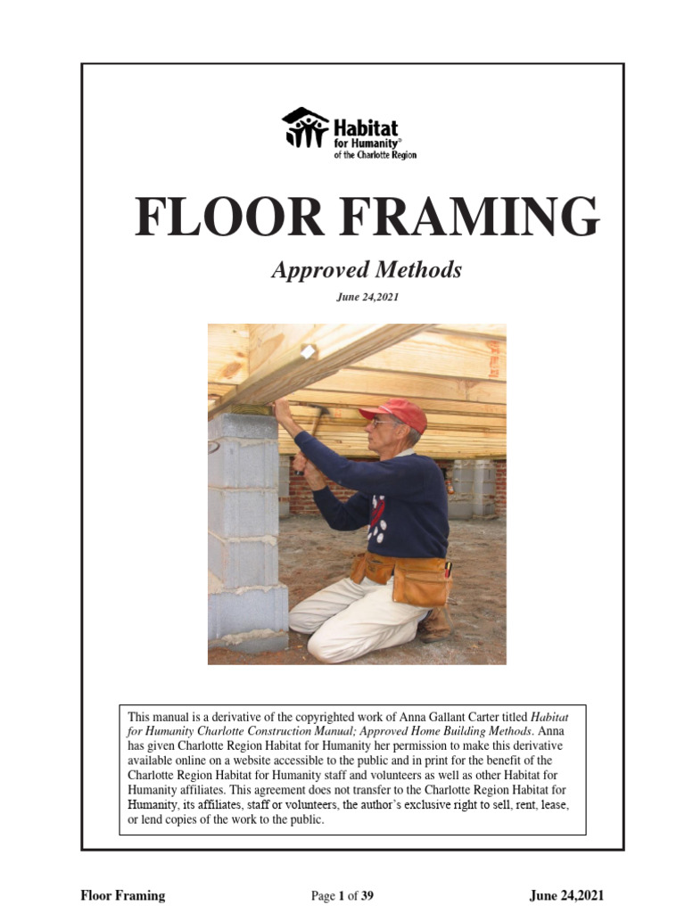 Floor Framing Charlotte Region June 2021 HFH | PDF | Framing ...