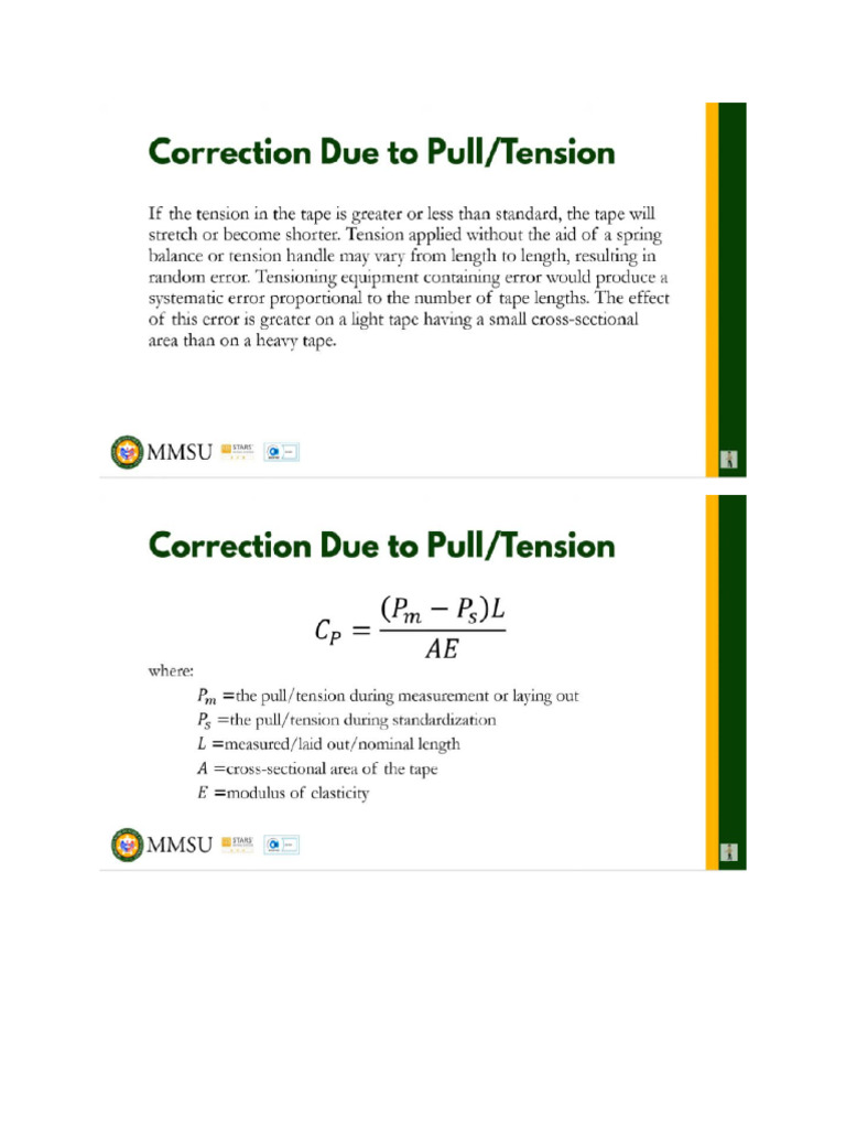 PART 7 Correction Due To Tension | PDF