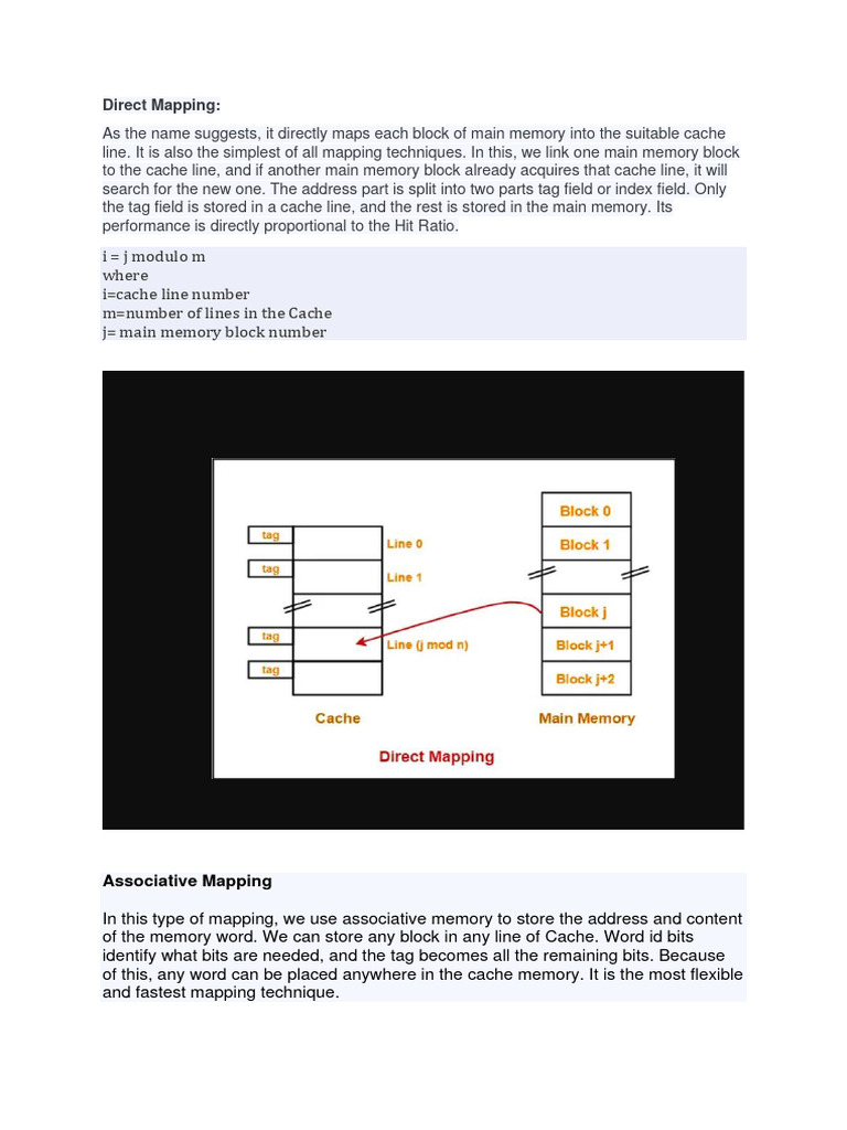 Direct Mapping | PDF