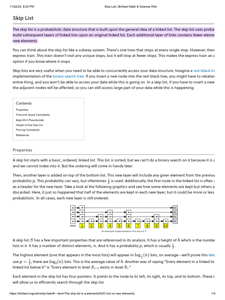 Skip List Pdf Algorithms And Data Structures Computer Programming