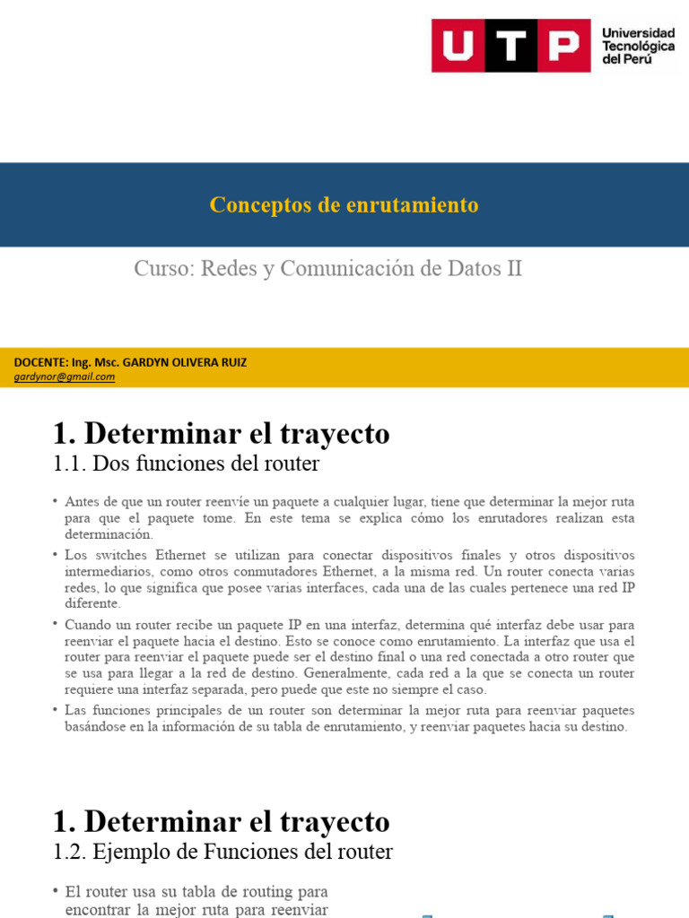 S12.S1.-Concepto de Enrutamiento | PDF | Enrutador (Computación) | Dirección IP
