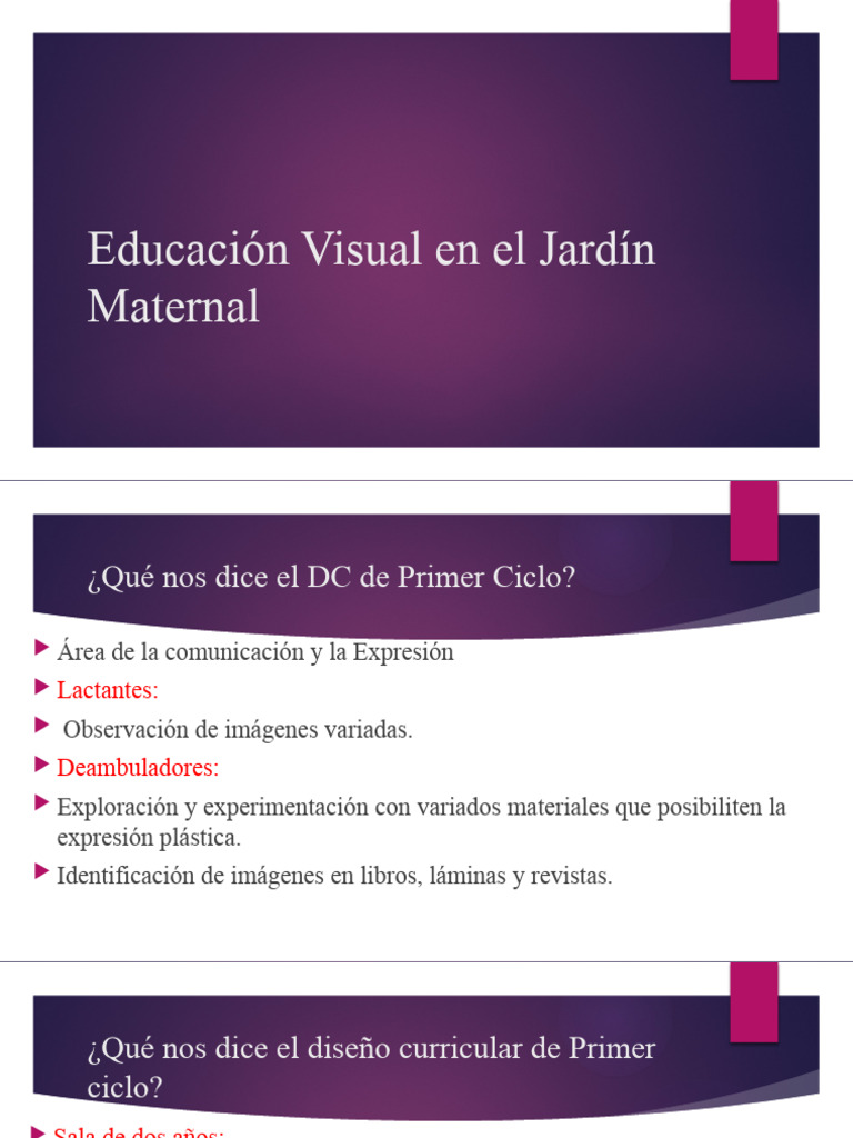 Educación Visual en el Jardín Maternal | PDF | Aprendizaje | Estética