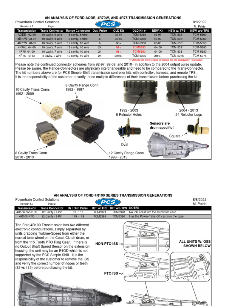 AODE 4R70 4R75 - Generations | PDF | Vehicles | Automotive Technologies
