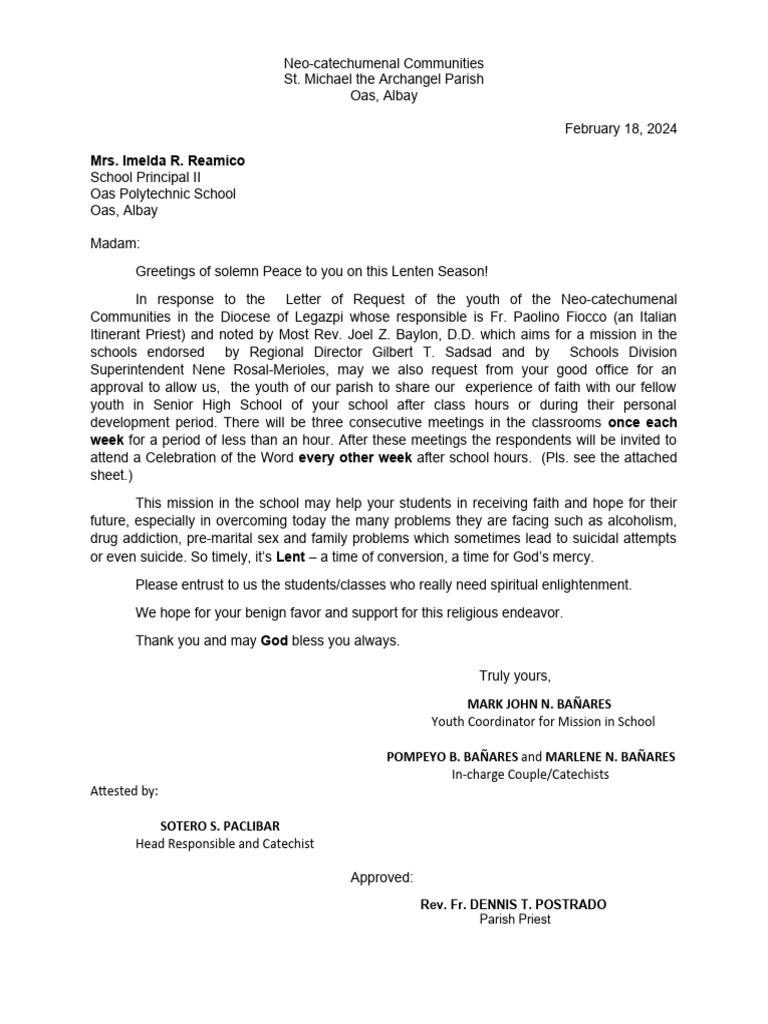 Letter | PDF | Catholic Church