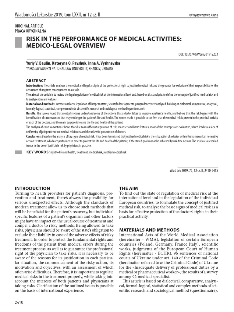 Medical Risk Regulation in Healthcare | PDF | Risk | Physician
