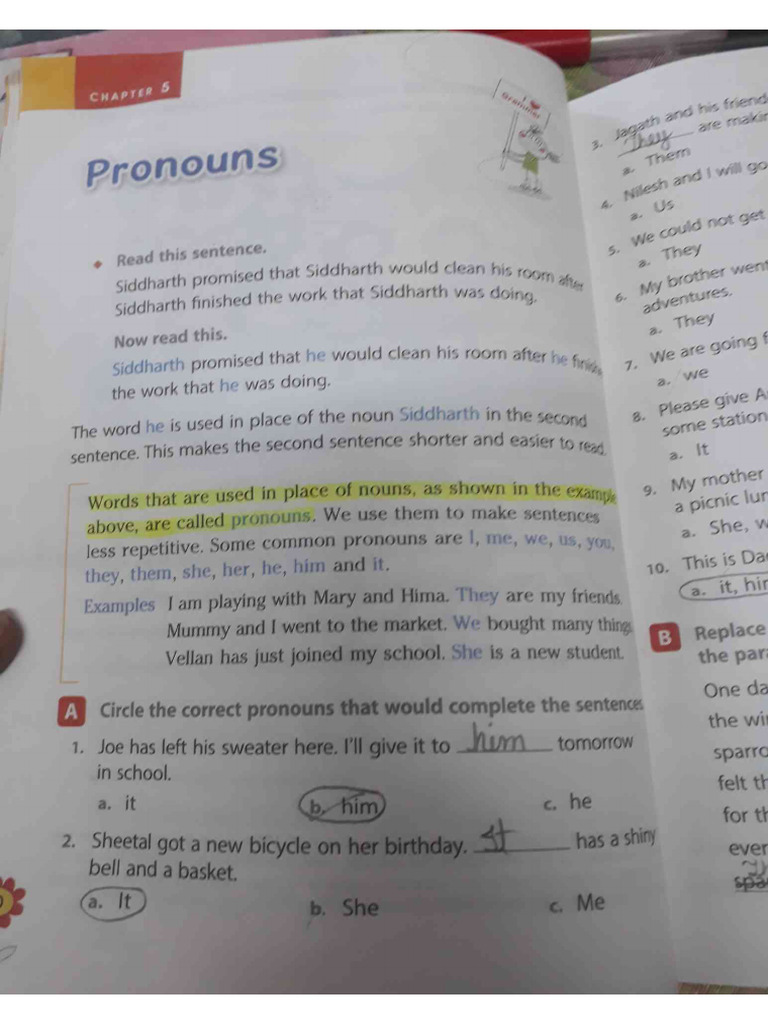 Class 4 Eng Grammar Pronouns | PDF