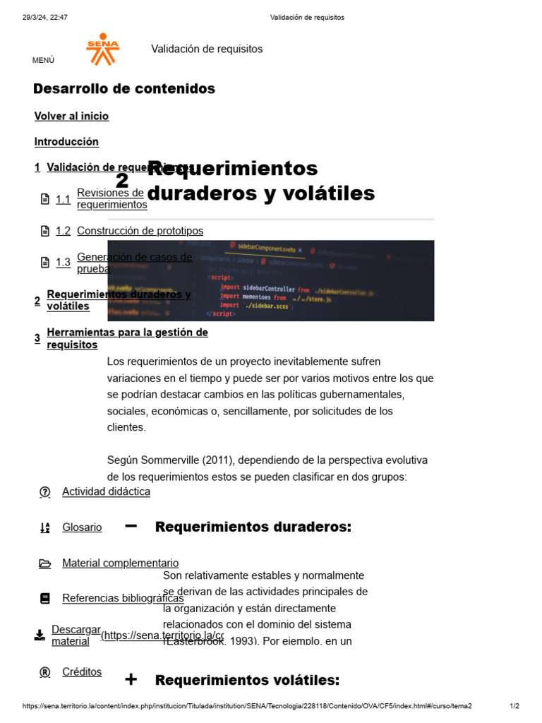 MATERIAL NUMERO5-PARTE2 - Validación de Requisitos | PDF