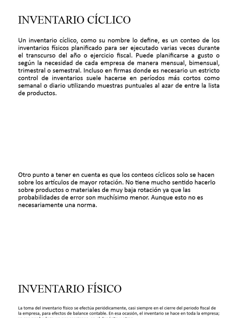 Inventario Cíclico | PDF | Contabilidad | Business