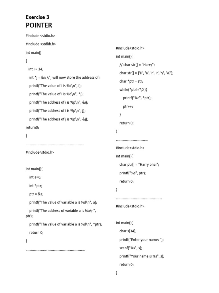 C Language Pointer And Array Pdf Pointer Computer Programming 0353