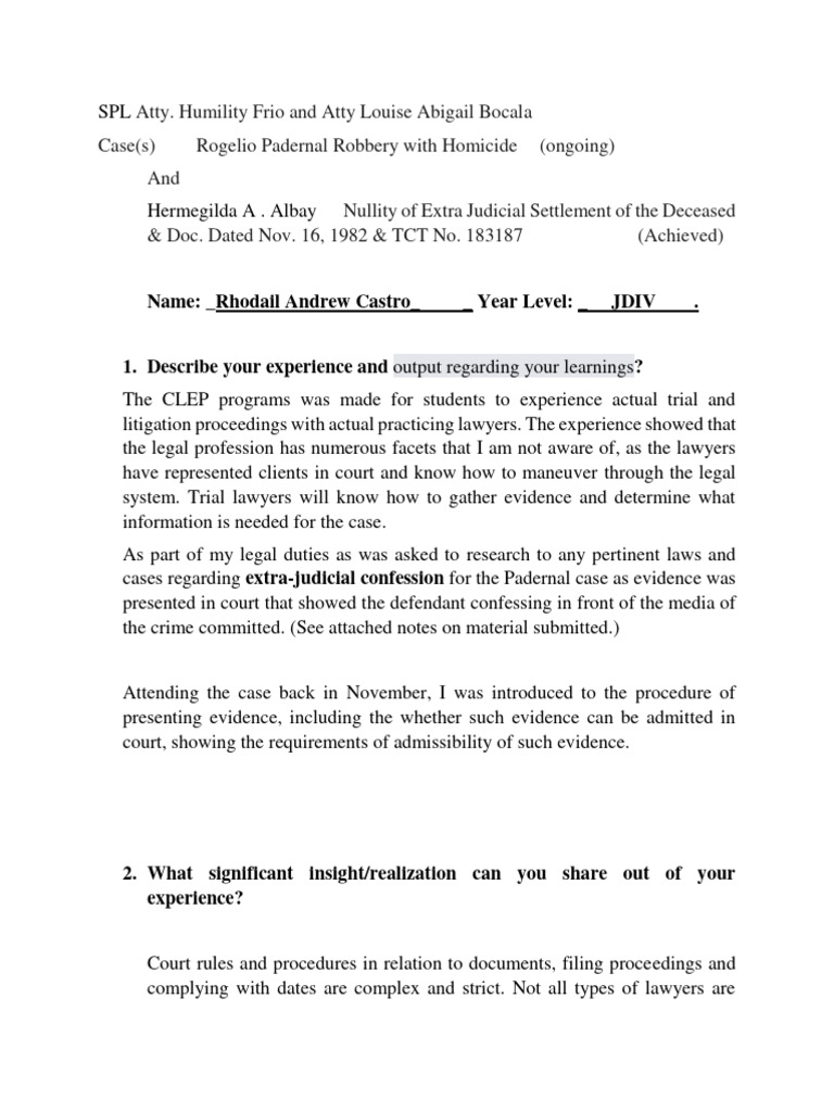 CLEP Learning and Reaction | PDF | Lawyer | Lawsuit