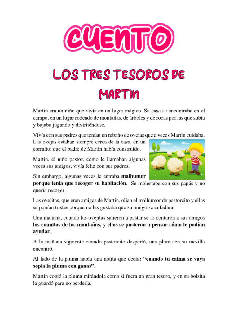 Cuento Los Tres Tesoros de Martin | PDF