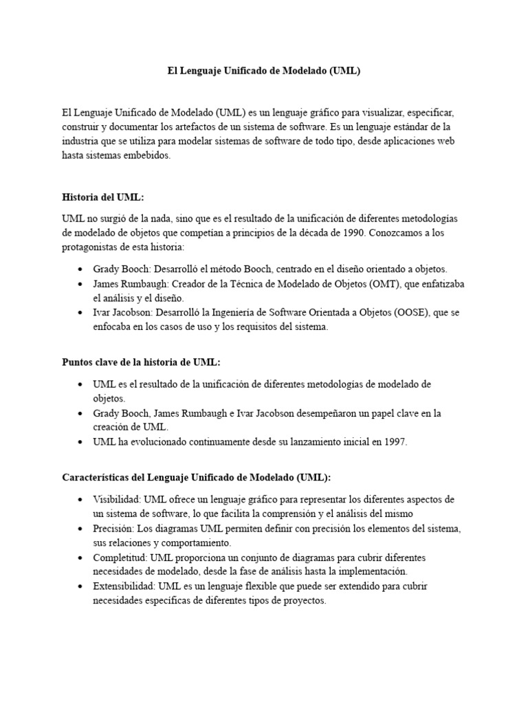 El Lenguaje Unificado de Modelado | PDF | Lenguaje de modelado unificado | Software