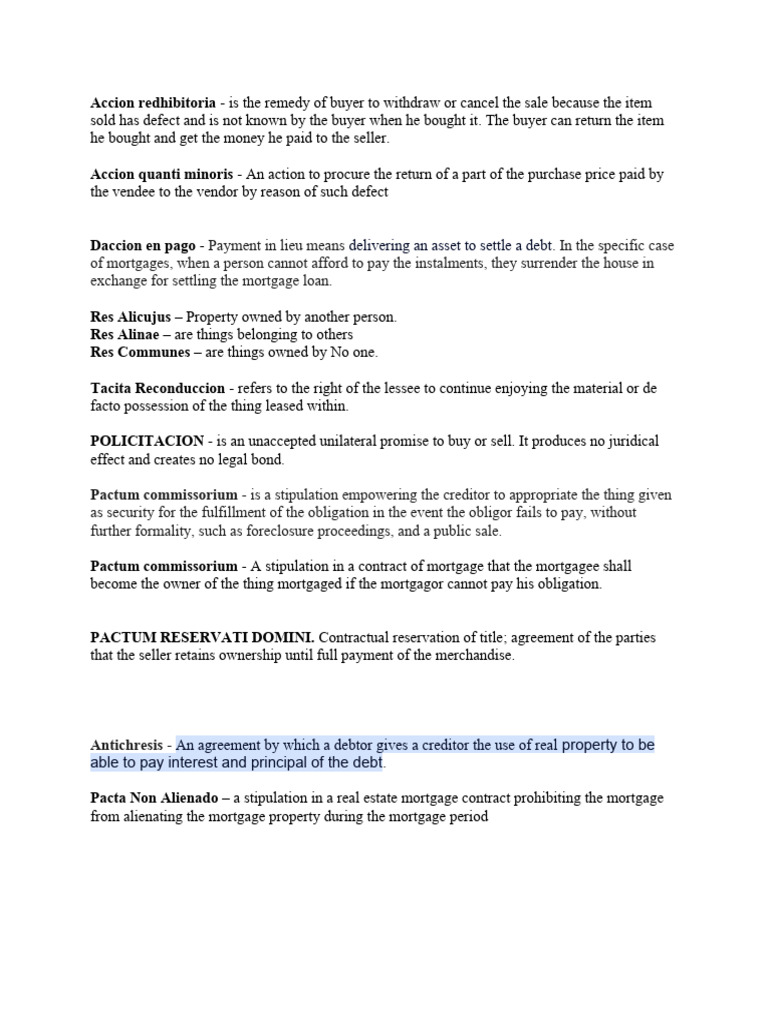 Latin Terms in Real Estate Law | PDF | Law