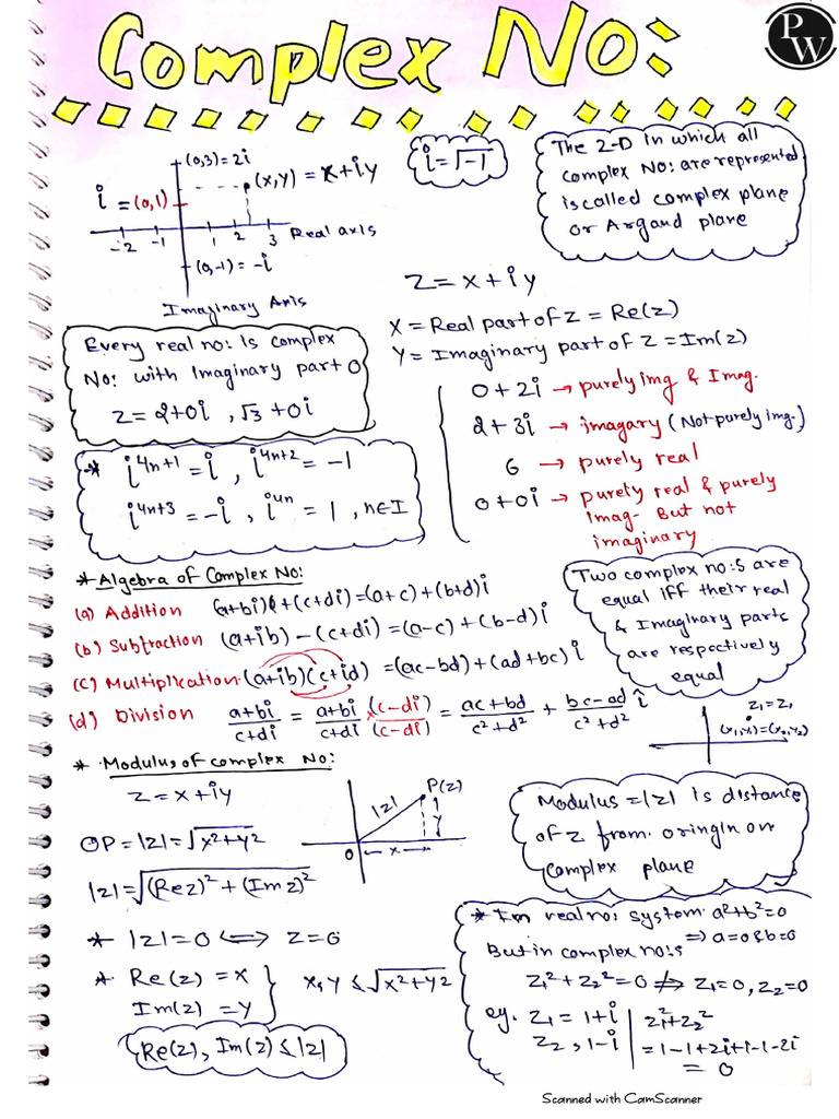 637e03fdf7264100191eb41d - ## - Complex Number-1 Hand Written Notes | PDF