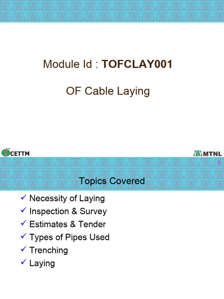 12 OFC Laying Technique - TOFCLAY001 | PDF | Trench | Pipe (Fluid ...