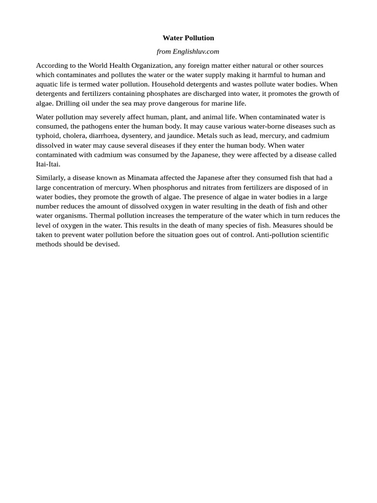 Understanding Water Pollution Effects | PDF