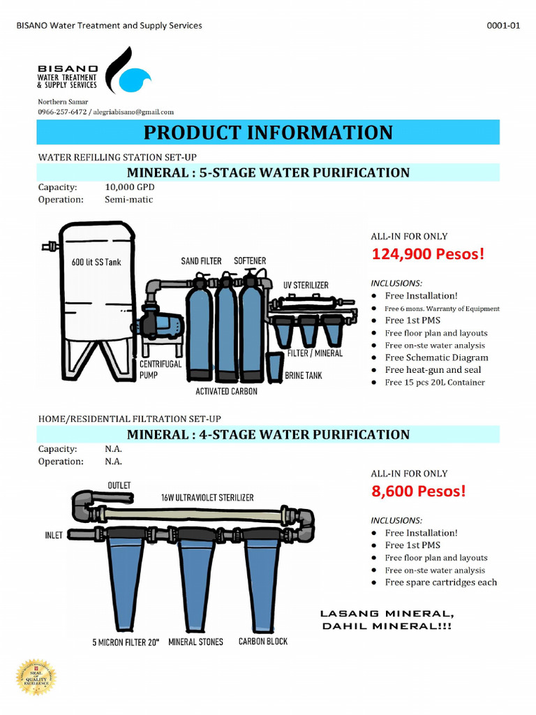 Product Information | PDF | Water Purification | Environmental Science