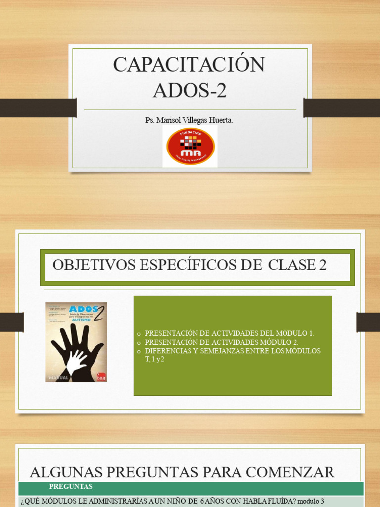 Capacitación ADOS-2: Módulos y Actividades | PDF | Juguetes | Cumpleaños