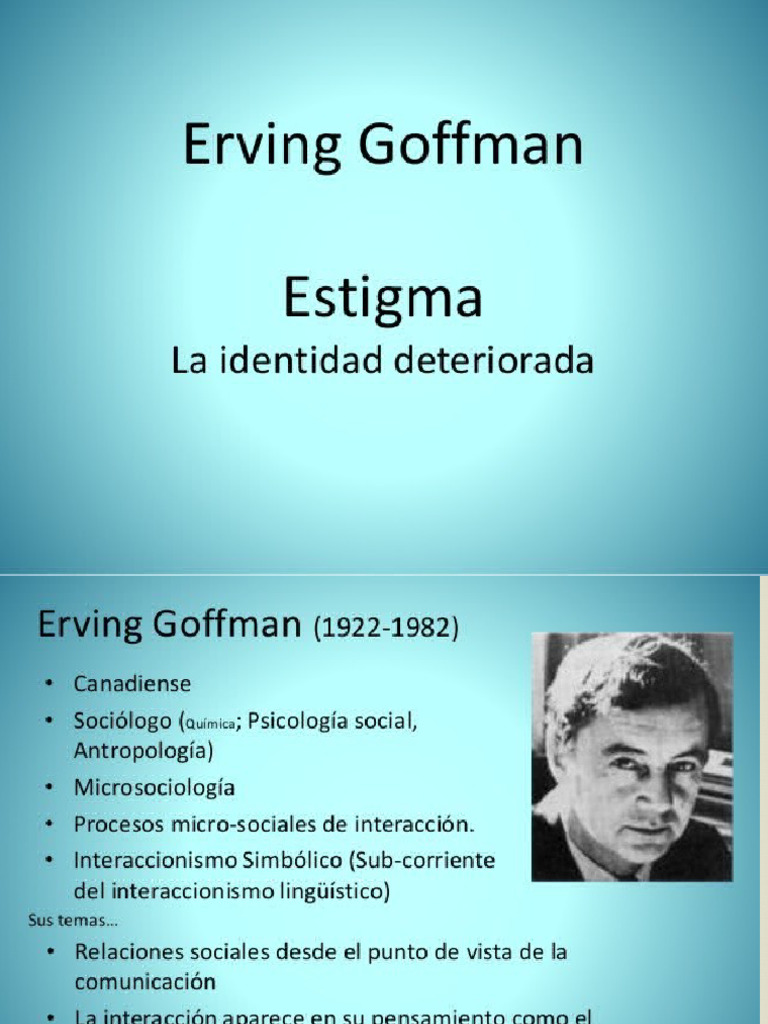 Estigma Goffman | PDF | Estigma social | Psicología Social
