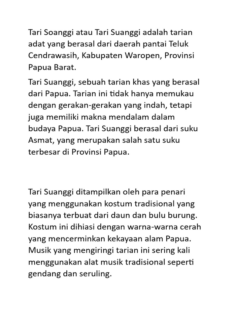 Tari Suanggi: Tarian Magis Papua | PDF | Seni | Puisi