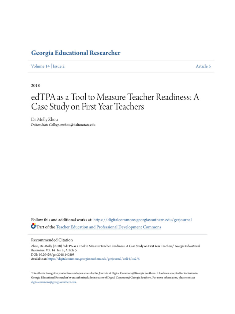 edTPA as a Tool to Measure Teacher Readiness | PDF | Educational ...