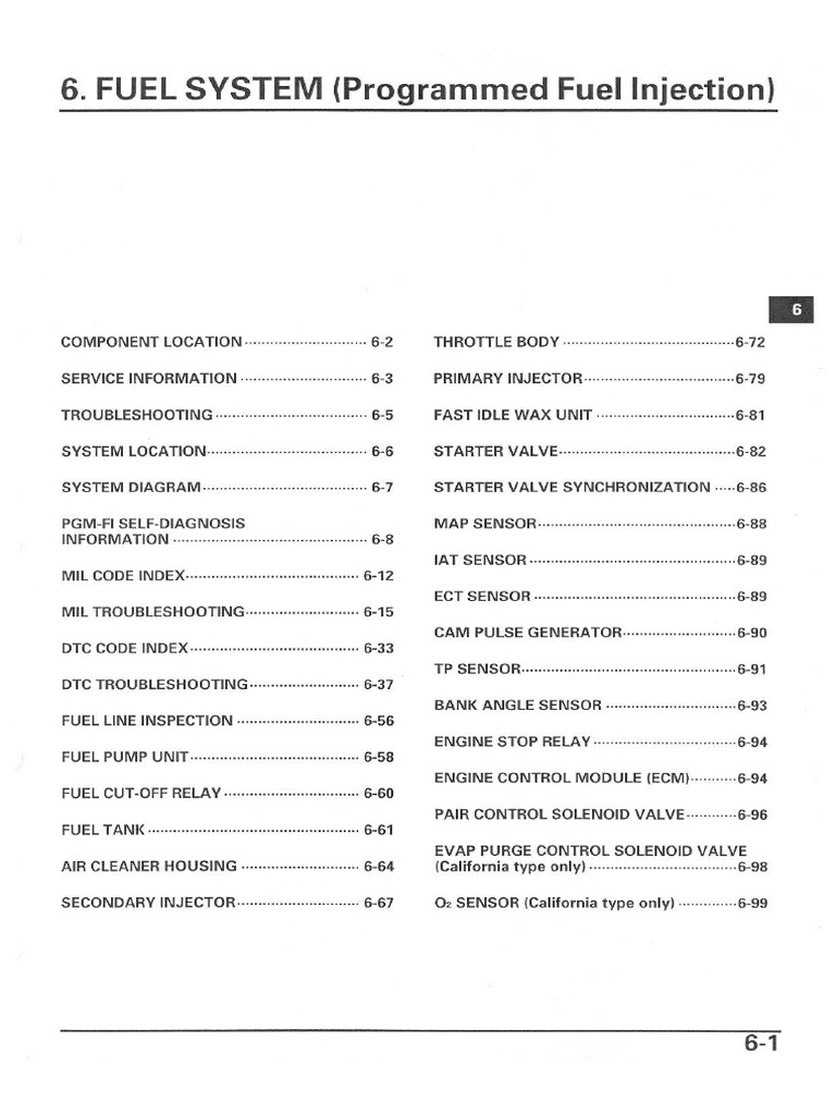 Chapter 06 - Fuel System | PDF | Throttle | Fuel Injection
