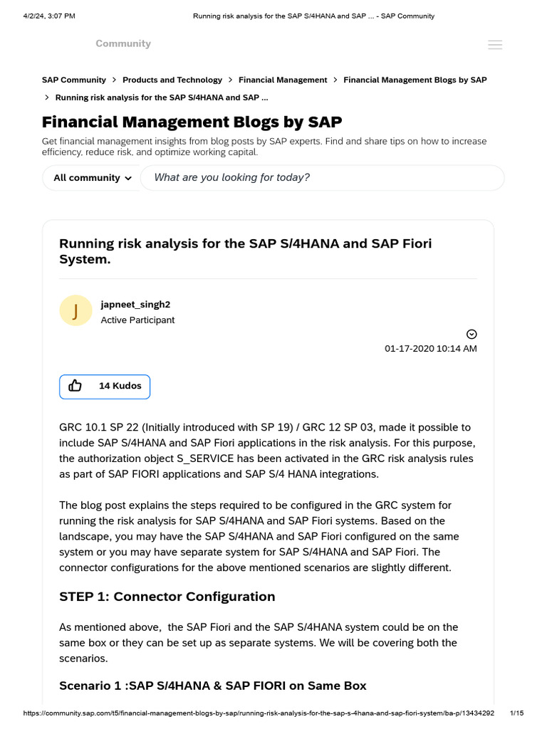 Running risk analysis for the SAP S_4HANA and SAP ... - SAP Community ...