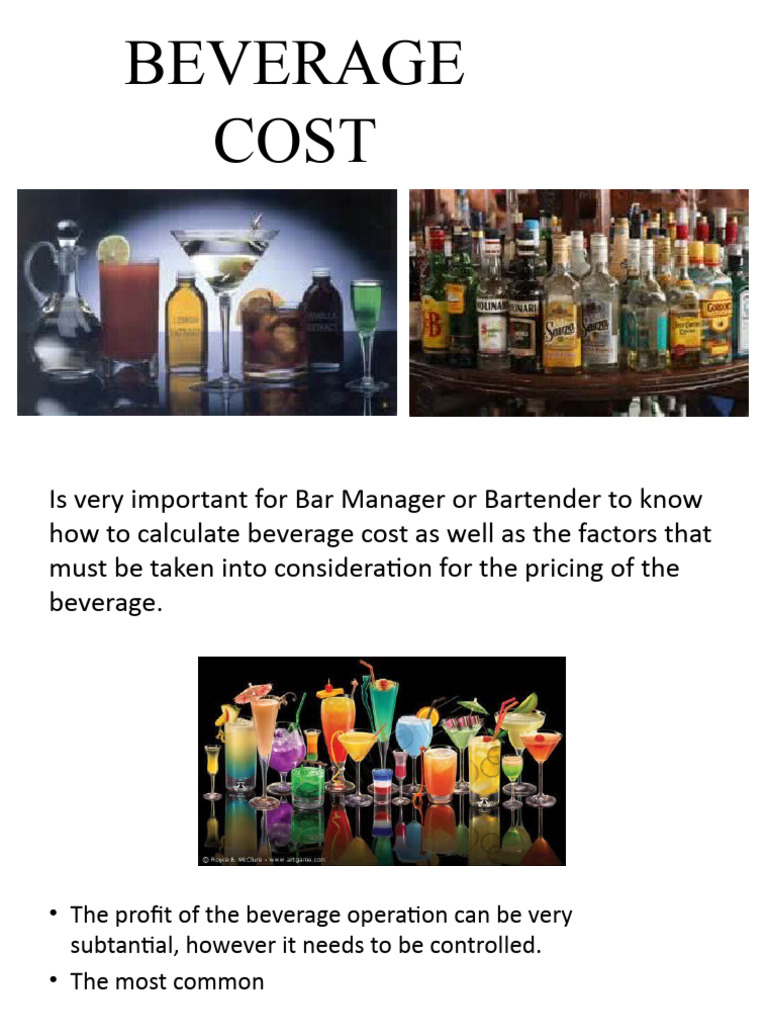Beverage Cost | Download Free PDF | Inventory | Pricing